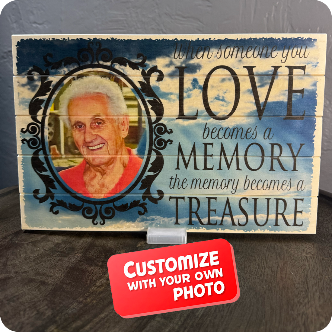 Memorial Wood Photo Board - When Someone You Love Becomes a Memory (8x ...
